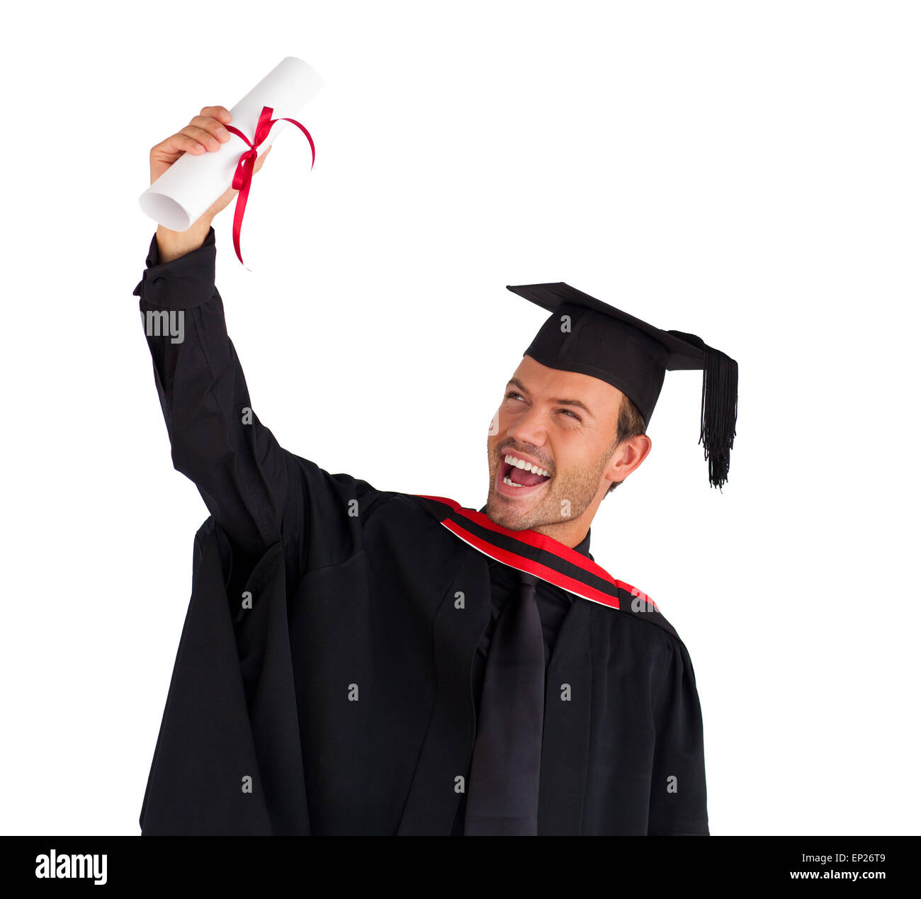 Excited attractive boy celebrating his graduation Stock Photo - Alamy