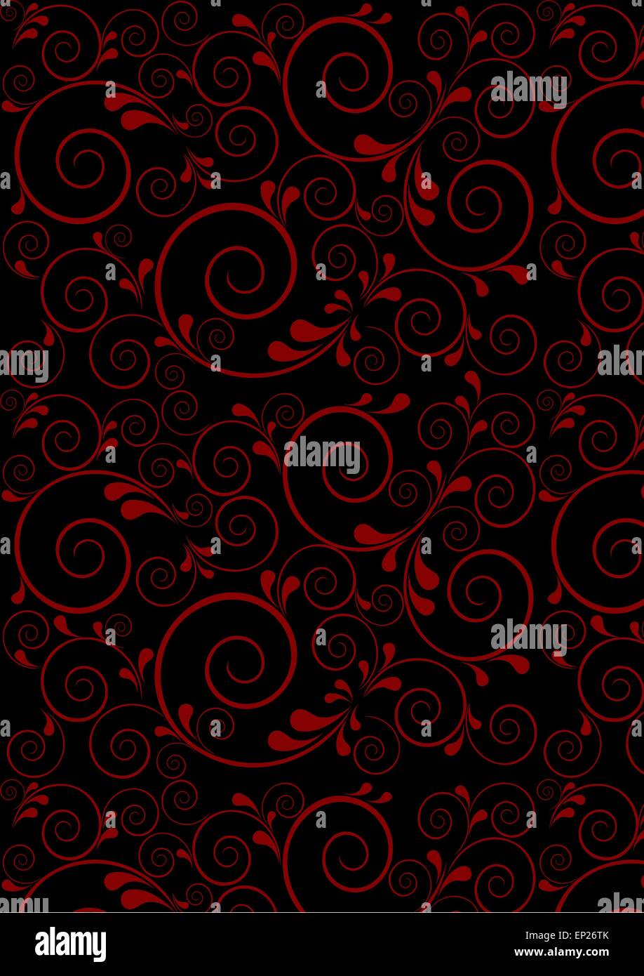 Red twisted lines with curves drops on a black background Stock Vector ...