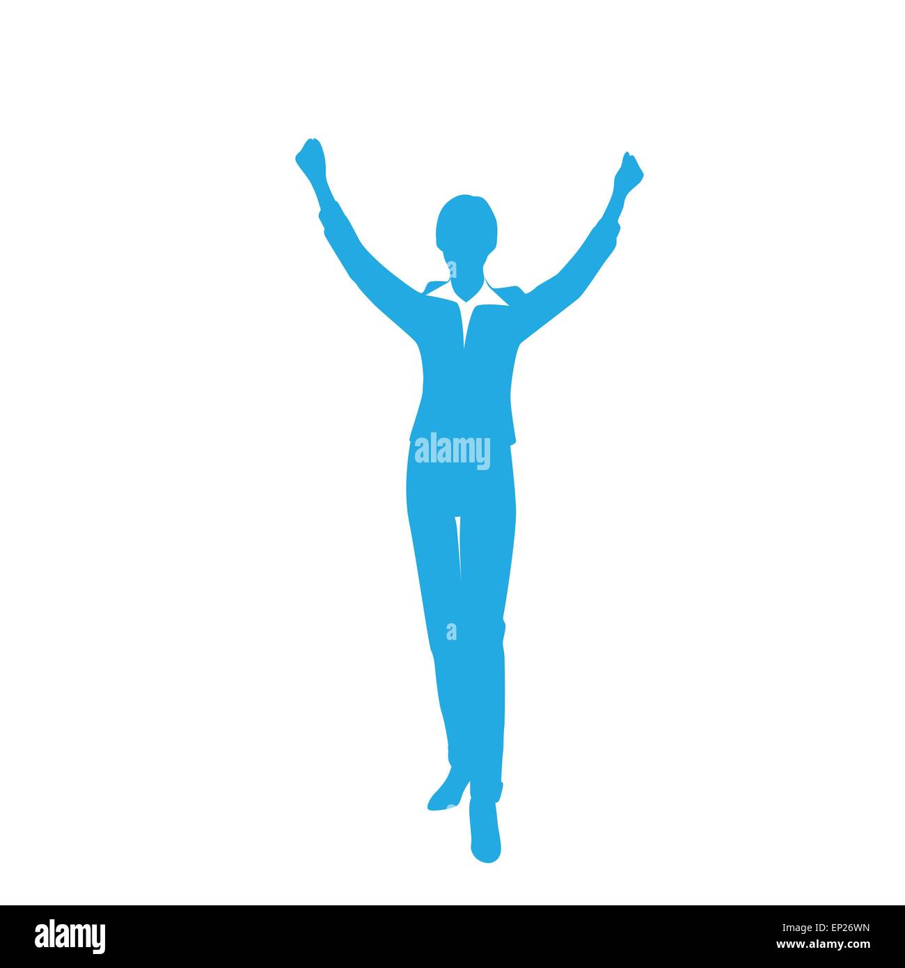 Woman Silhouette Arms Raised Up