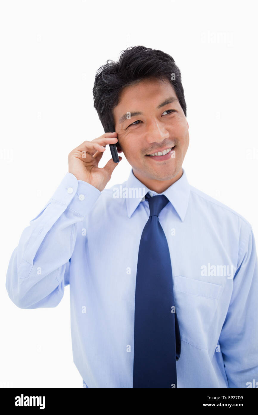 Portrait of a businessman making a phone call Stock Photo - Alamy