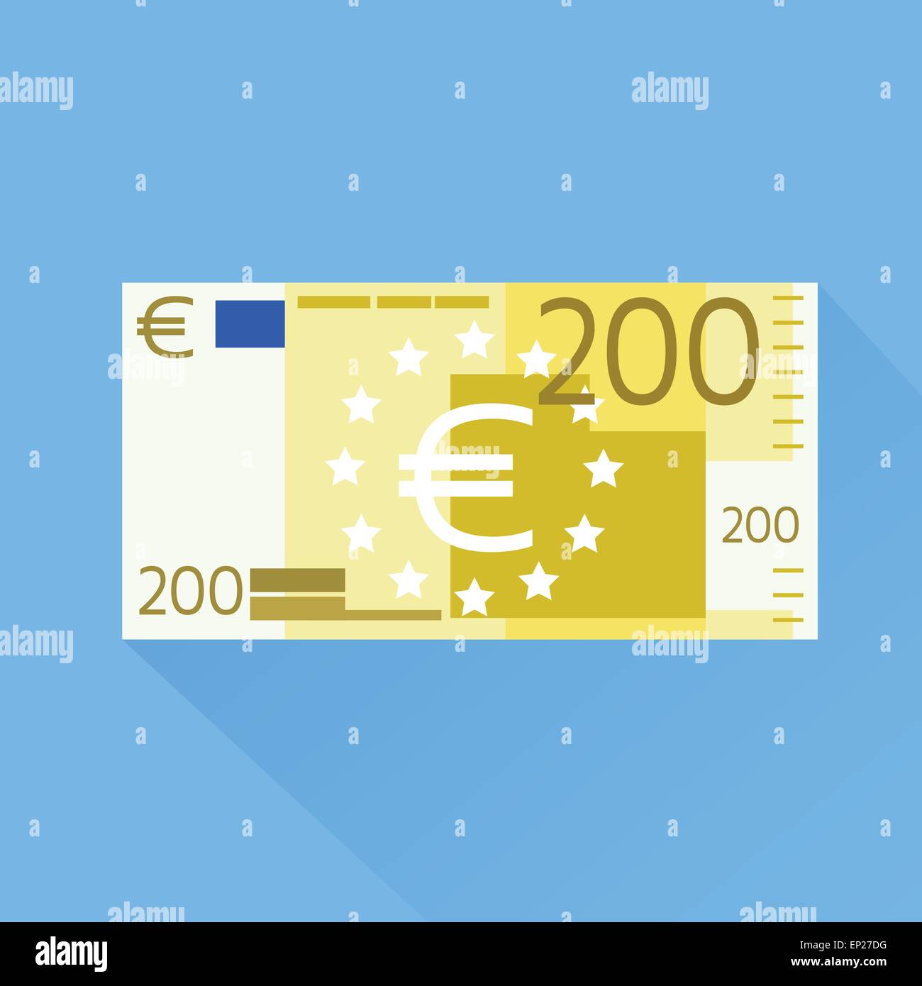 Euro Banknote Flat Design with Shadow Vector Stock Vector Image & Art ...