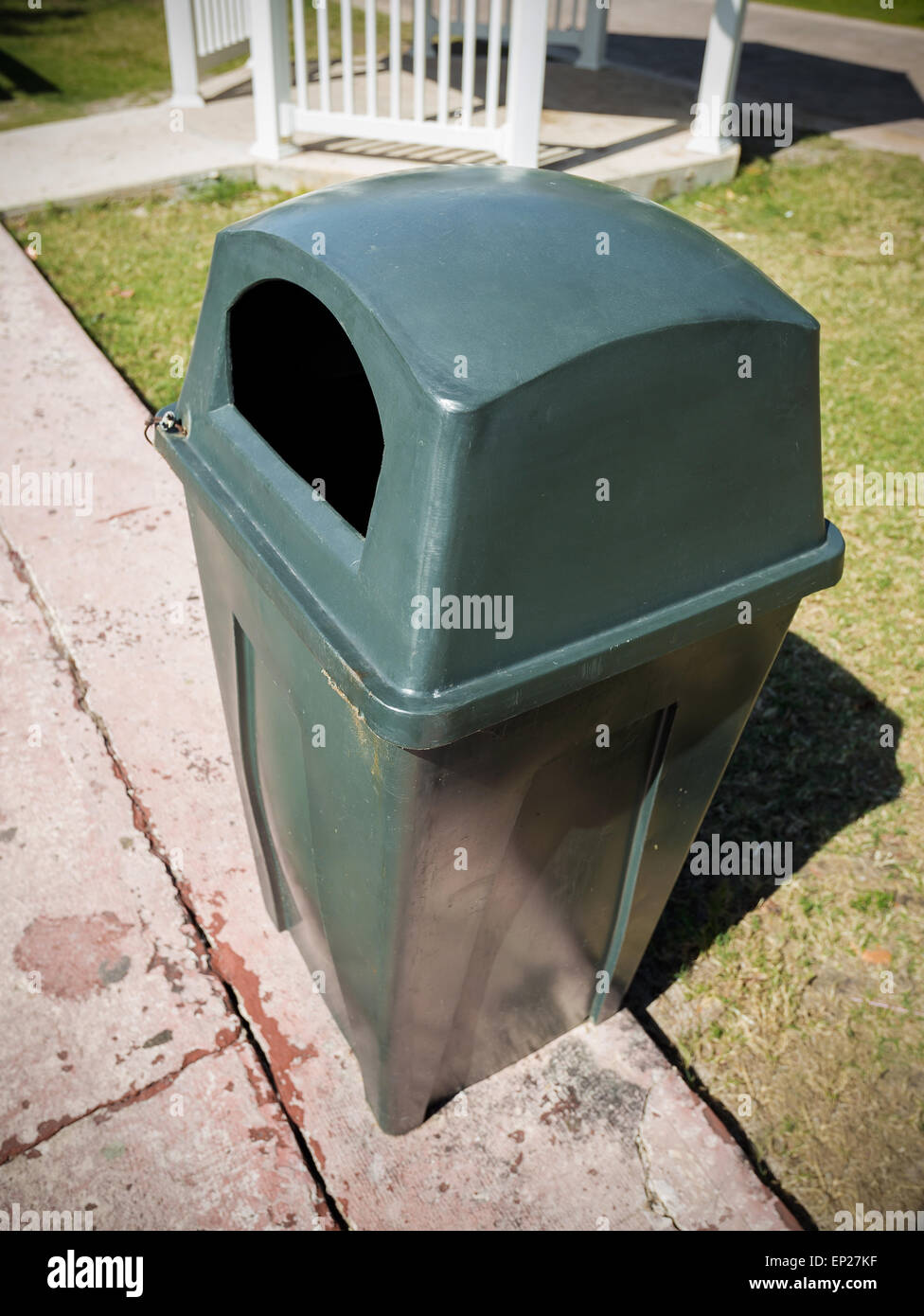Plastic dustbin closeup, outdoors Stock Photo - Alamy