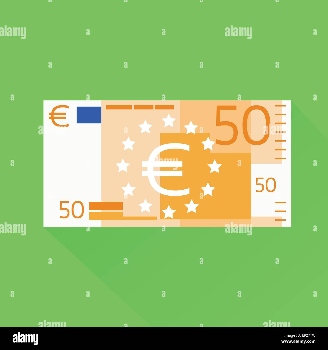 Euro Banknote Flat Design with Shadow Vector Stock Vector Image & Art ...