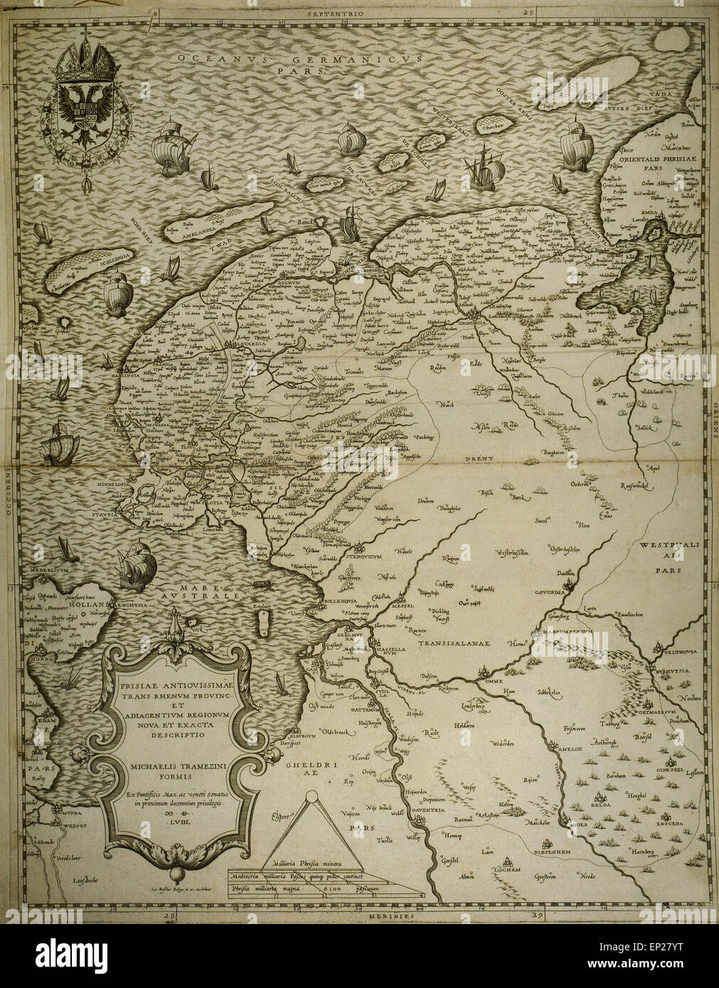 Friesland. Map of North of Netherlands. Made by Michaelis Tramezini ...