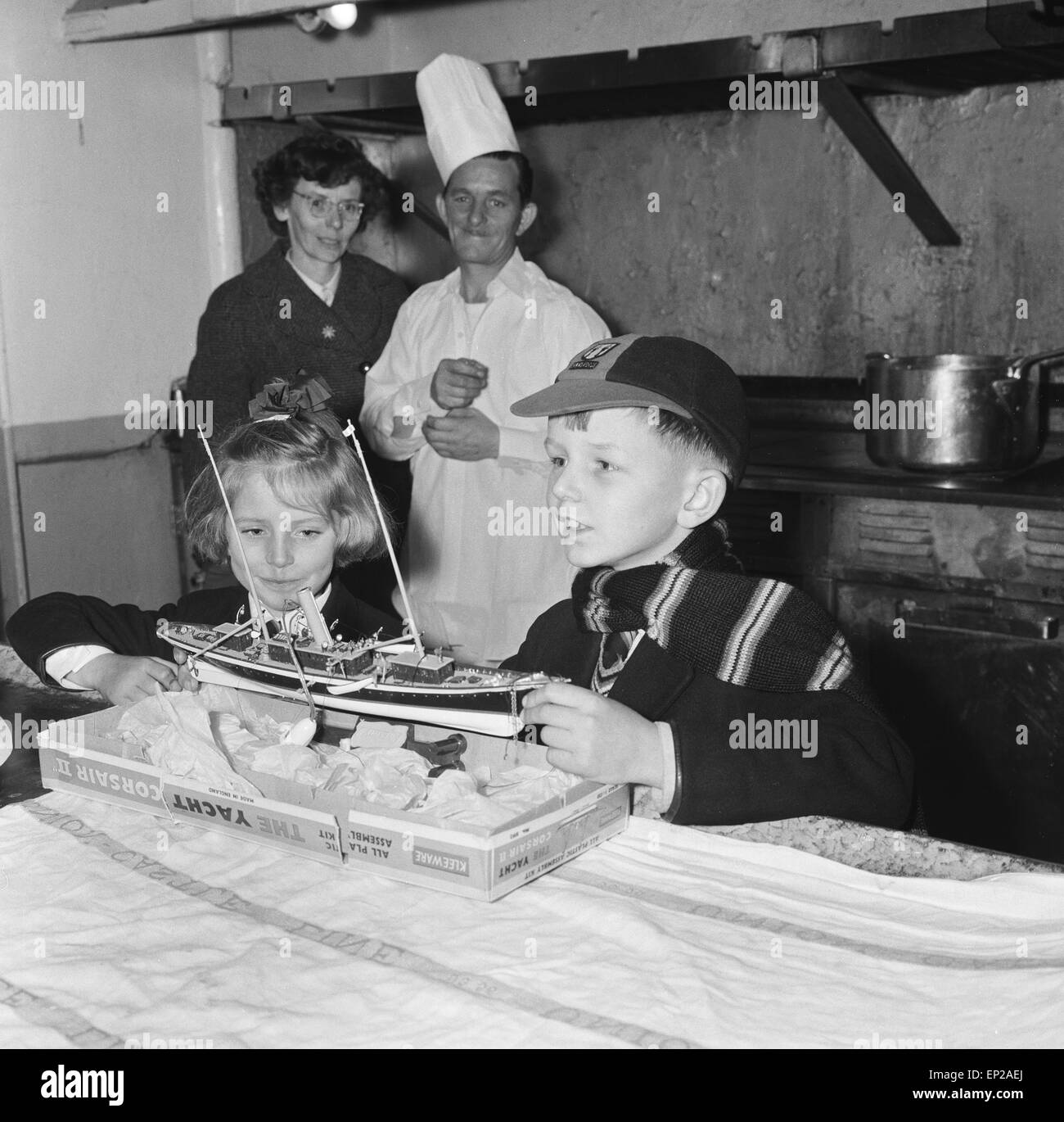 Two children from family Black and White Stock Photos & Images - Alamy