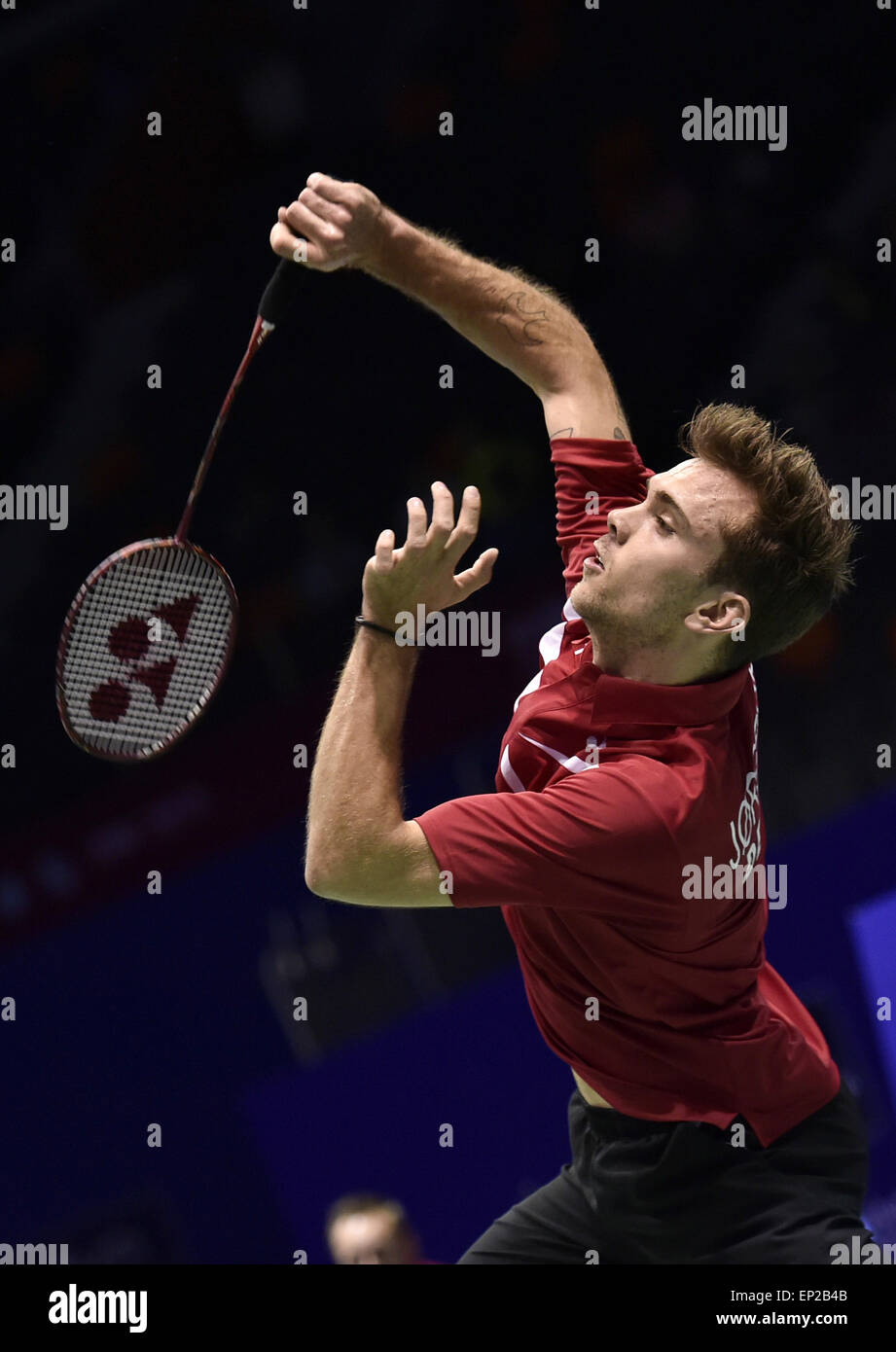 Dongguan, China's Guangdong Province. 13th May, 2015. Jan Ostergaard Jorgensen of Danmark ...