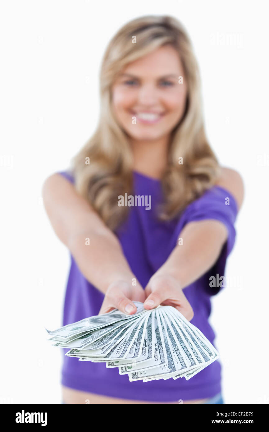 Bank notes held by woman hi-res stock photography and images - Alamy