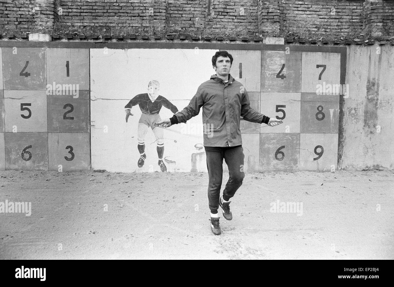 Dino Zoff, goalkeeper for Juventus, pictured during team training ...