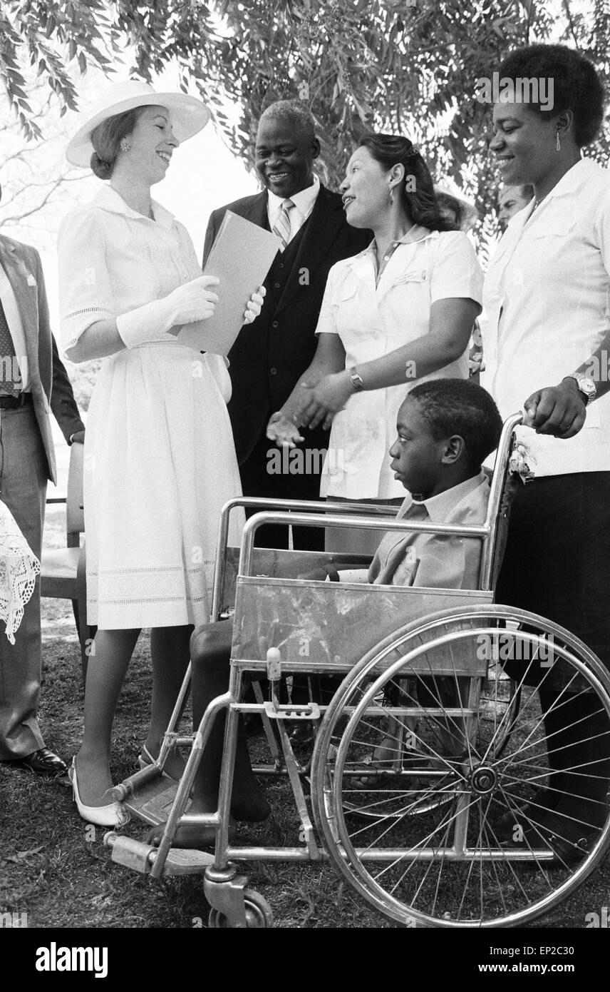Princess Anne, pictured during her visit to Zimbabwe. October 1982 ...