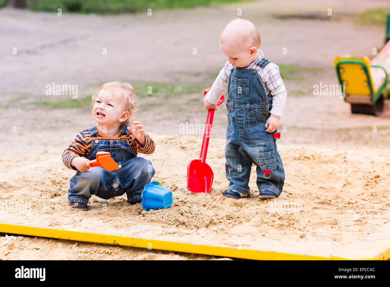 Kids Fighting In A Sandbox
