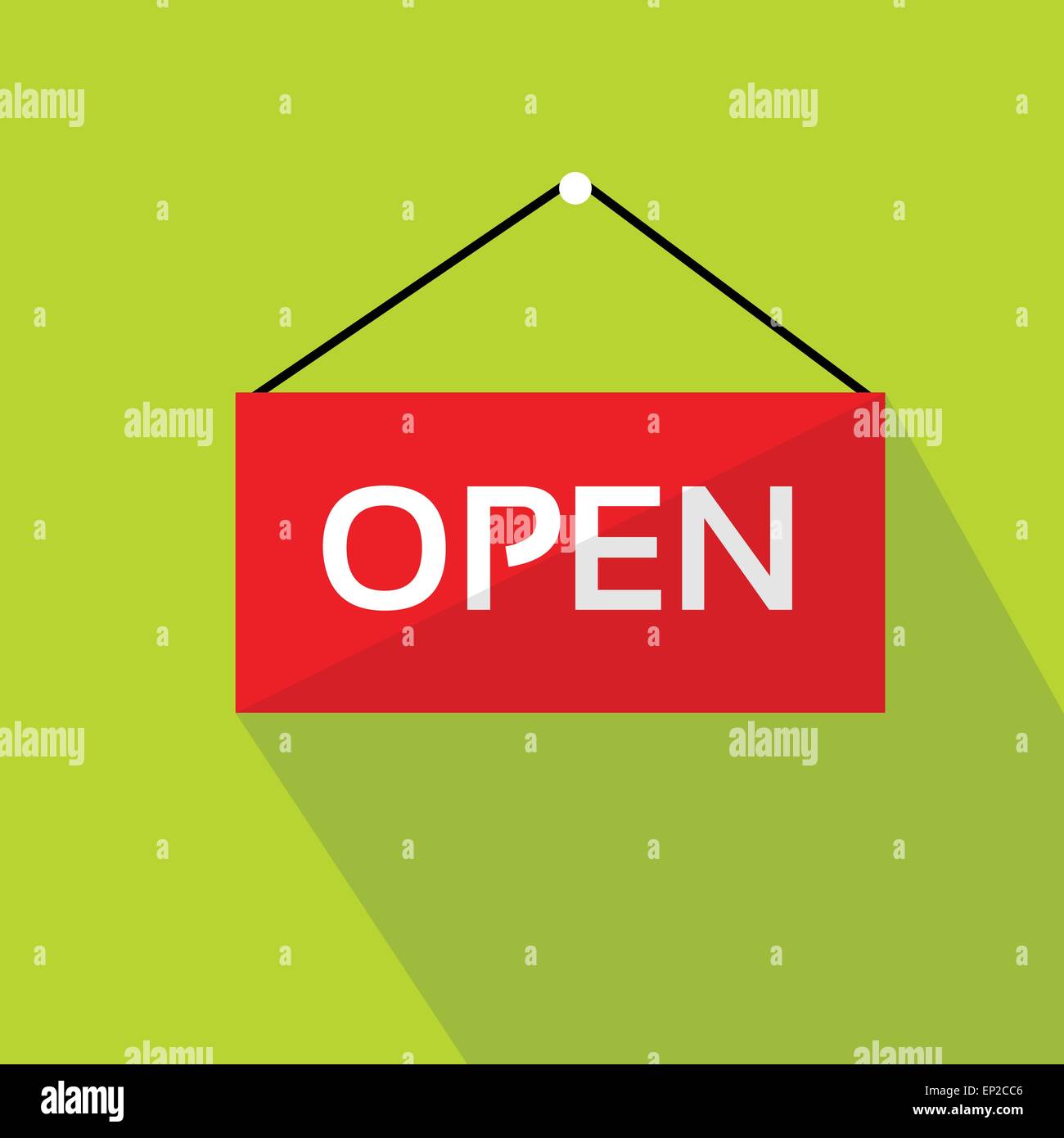 Open Door Text Sign Red Shop Label over Green Stock Vector Image & Art ...