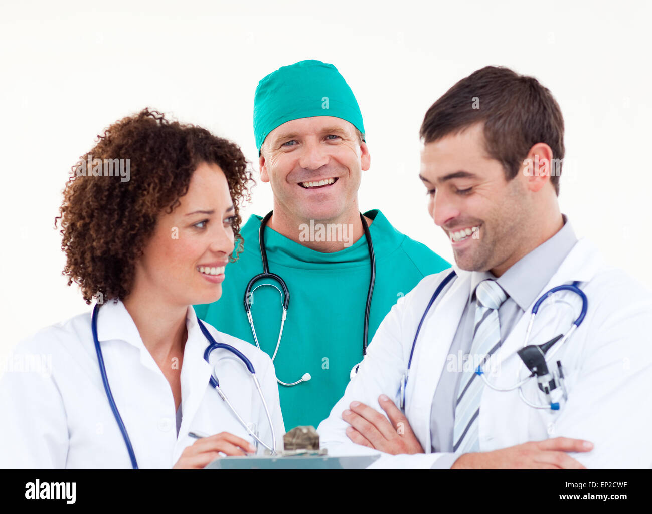 Young positive team of doctors working together Stock Photo - Alamy