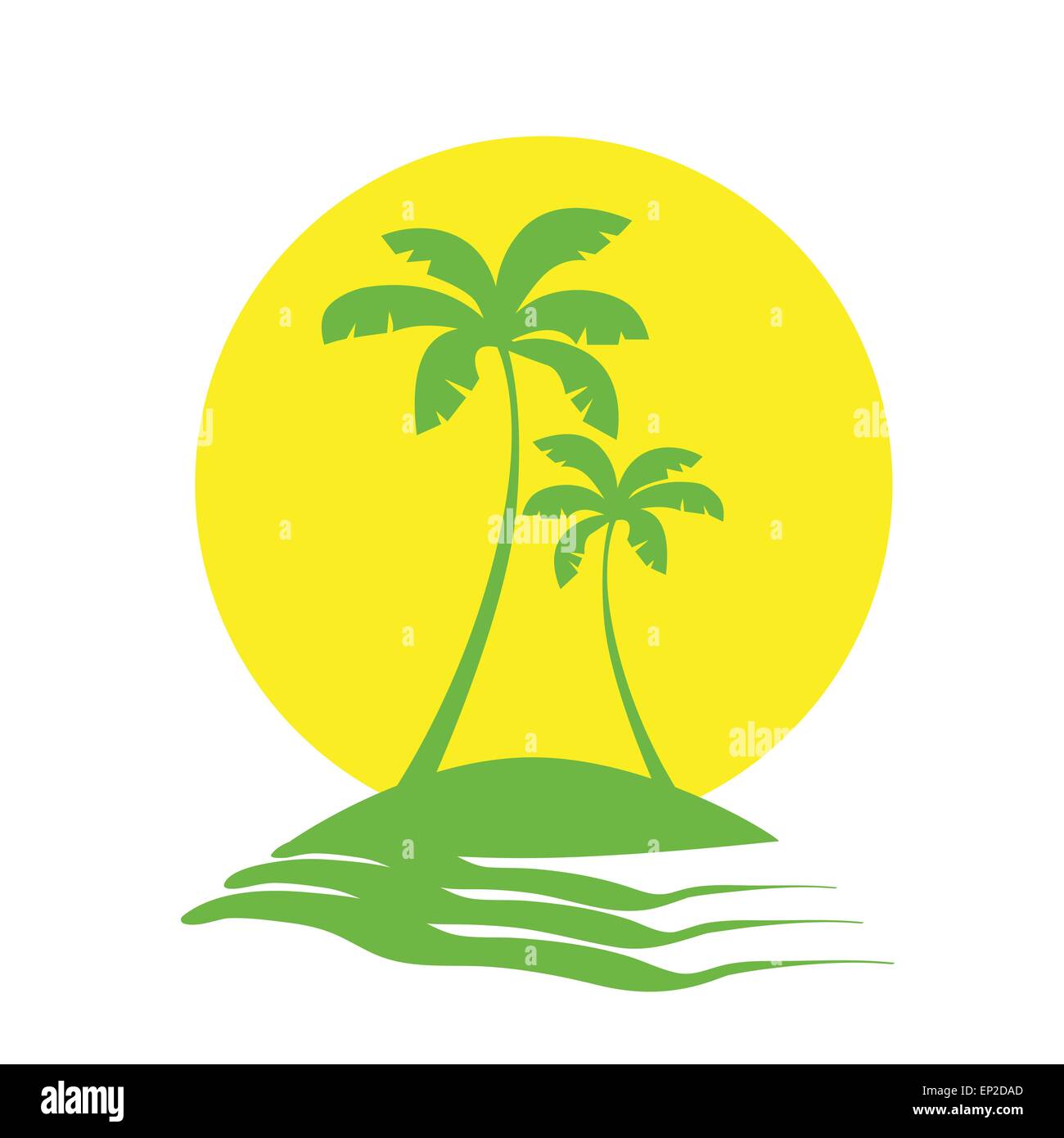 Palm Trees Sun Tropical Island Icon Vector Stock Vector Image & Art - Alamy