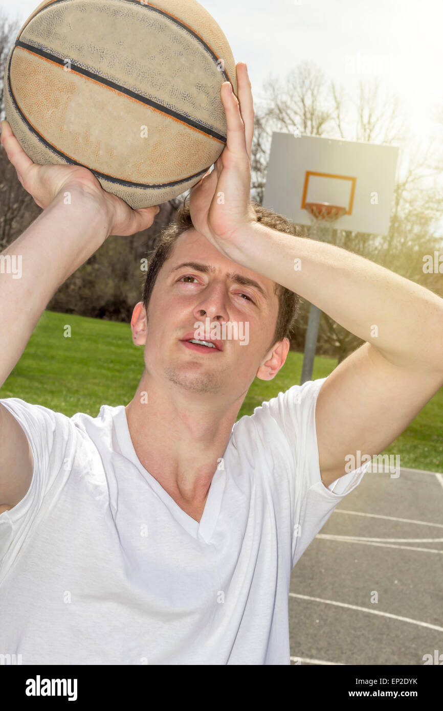 Basketball exercise man shooting hi-res stock photography and images ...