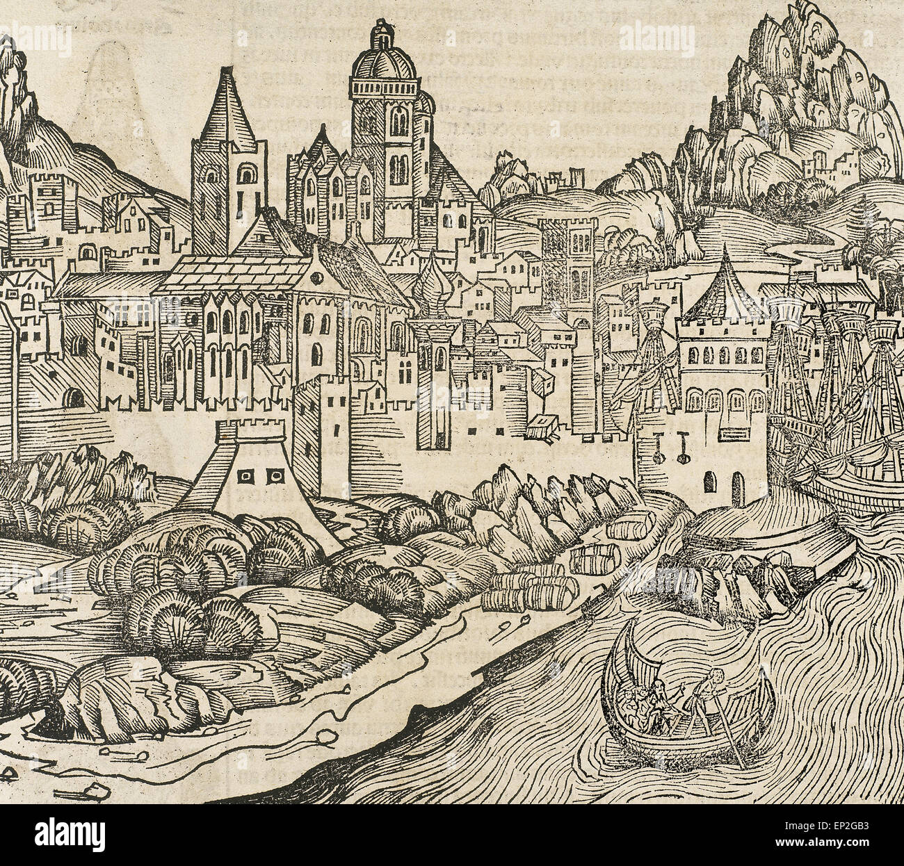 France. Lyon. Engraving. 16th century Stock Photo - Alamy