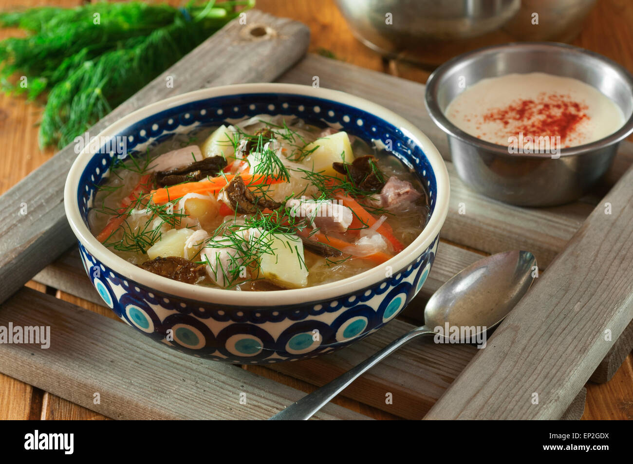 Shchi. Russian cabbage soup Stock Photo - Alamy