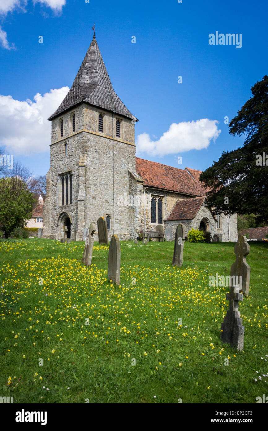 Saint Martin of Tours Church in the village of Detling, Kent, UK Stock ...