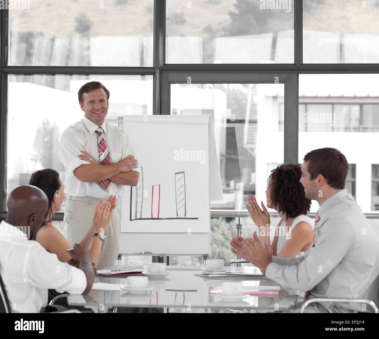Senior Business man giving a presentation Stock Photo - Alamy