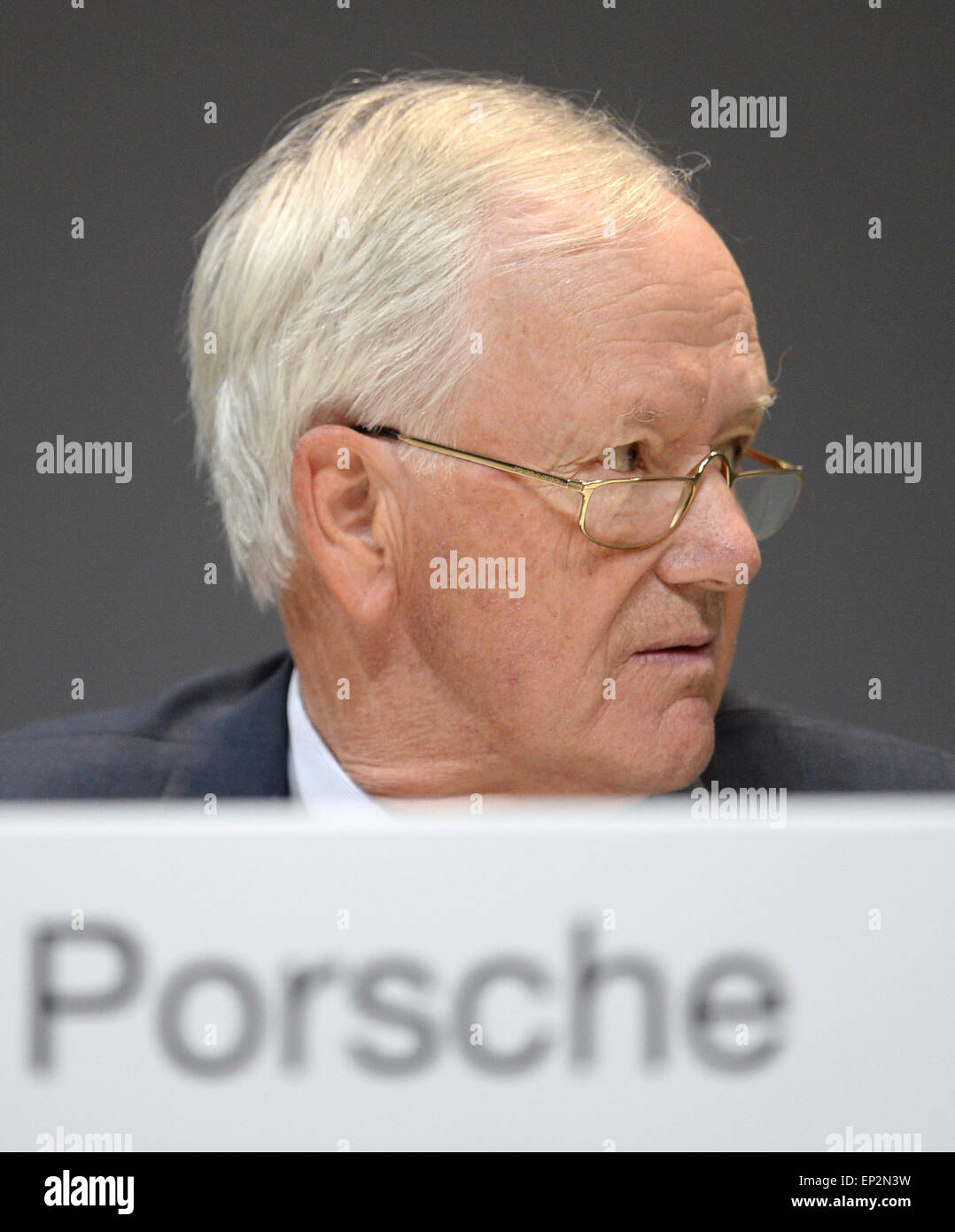 Stuttgart, Germany. 13th May, 2015. Hans-Peter Porsche attends the ...
