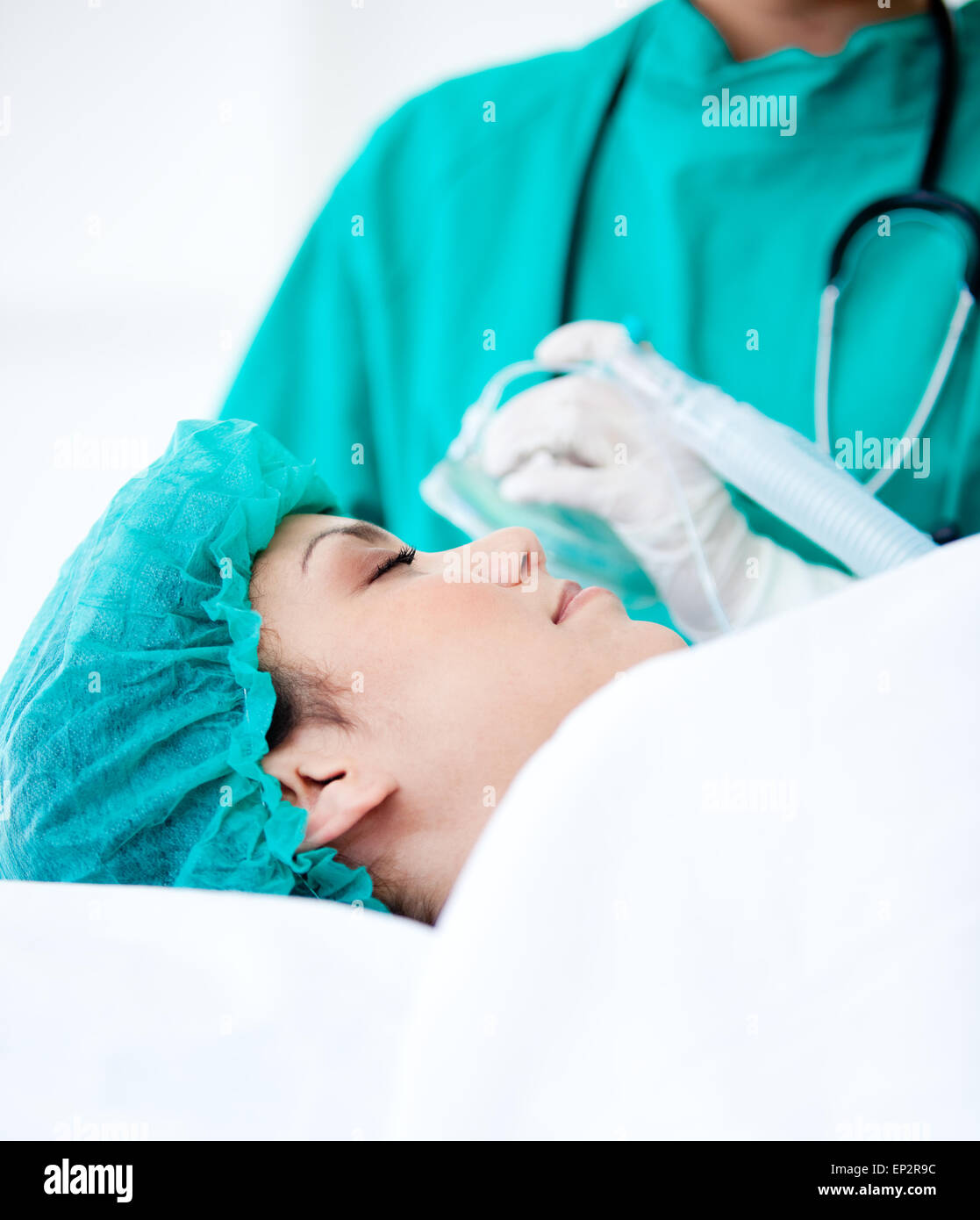 Receiving oxygen hi-res stock photography and images - Alamy