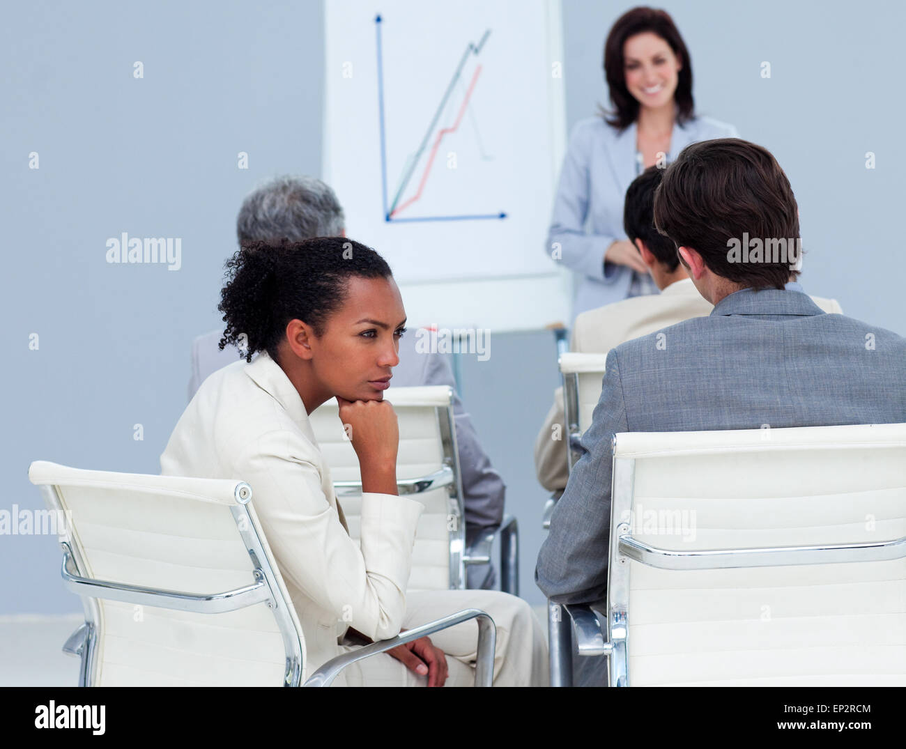 Serious businesswoman at a conference Stock Photo - Alamy