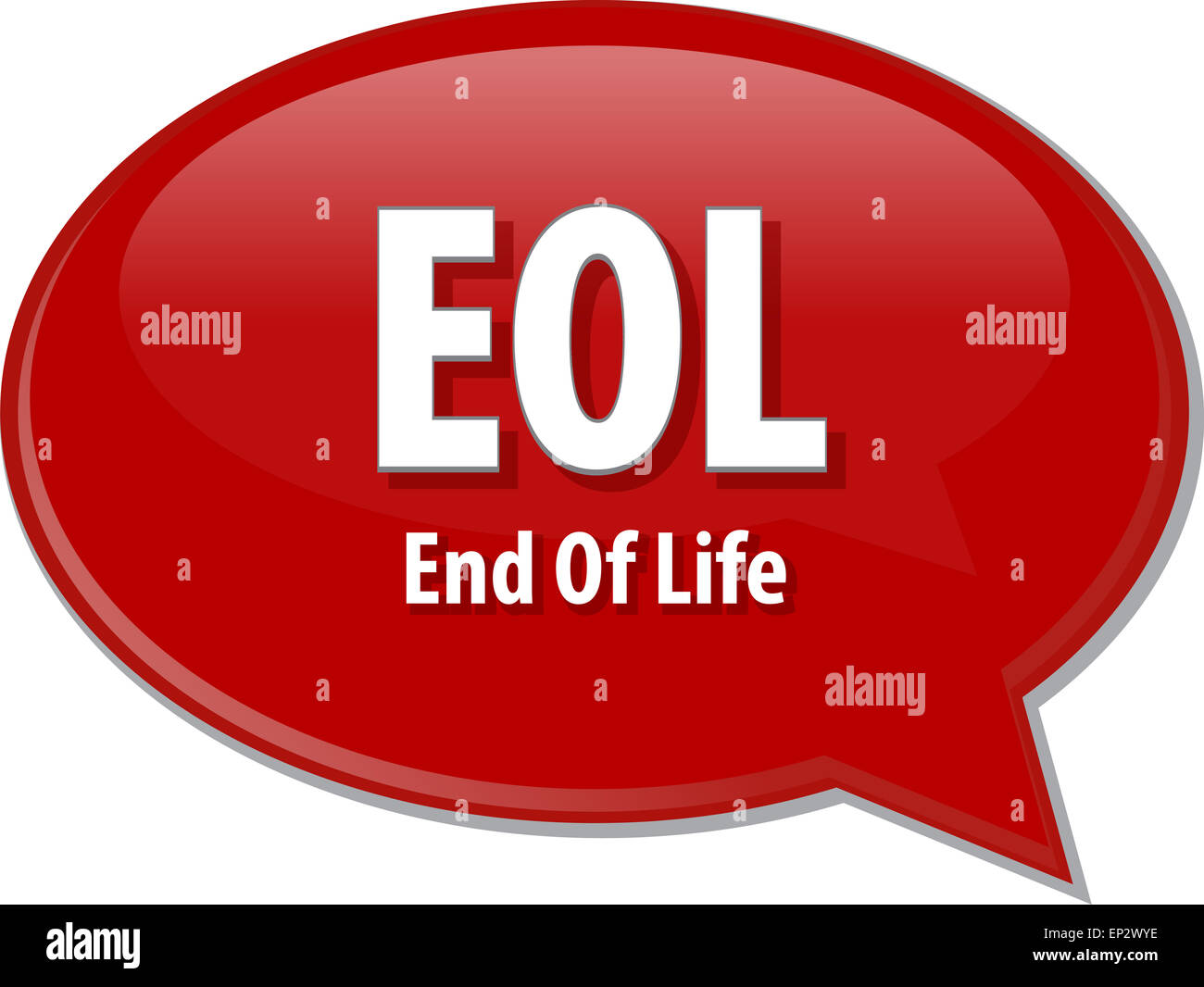 word speech bubble illustration of business acronym term EOL End of Life Stock Photo - Alamy