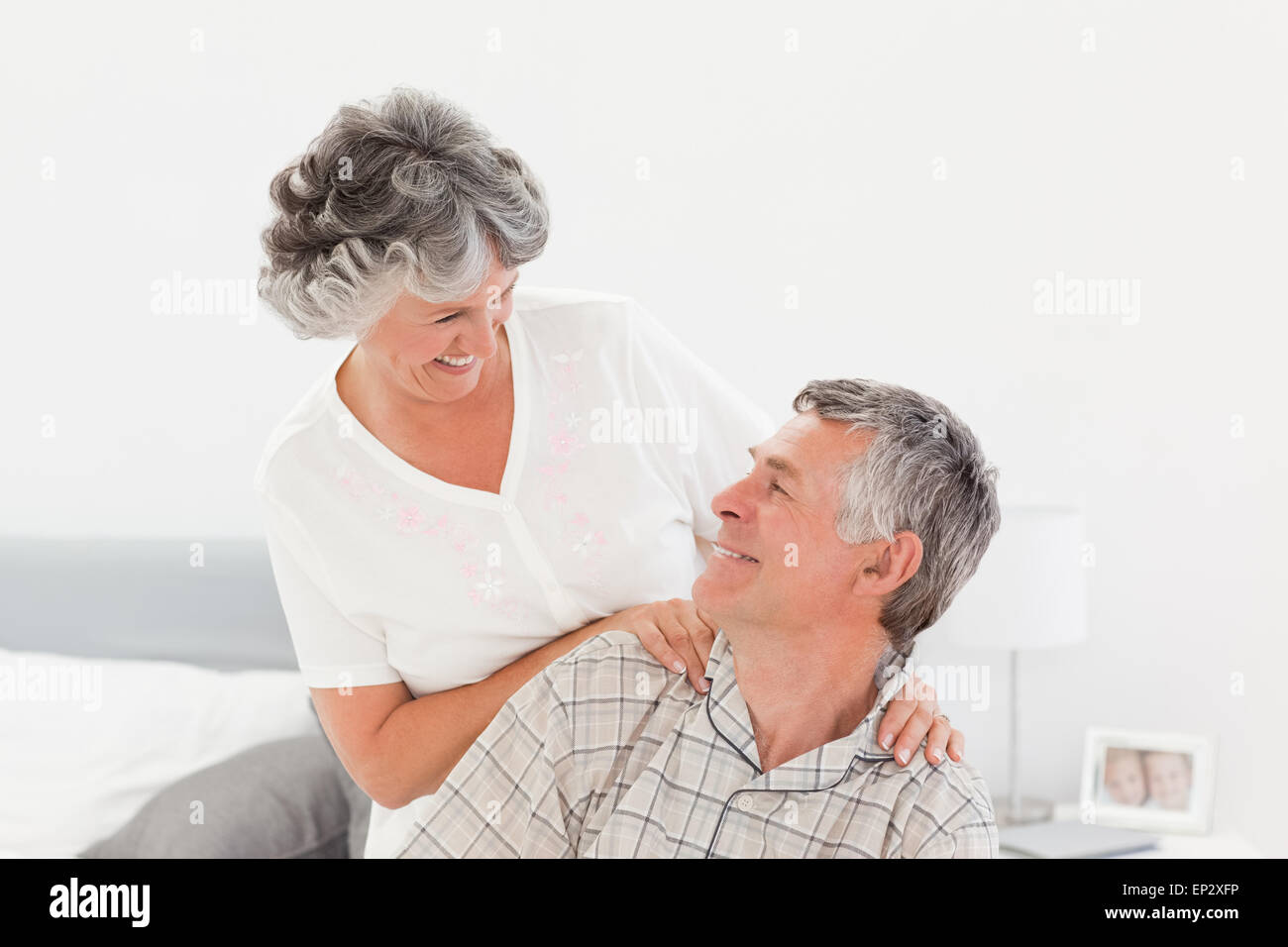 Woman giving massage husband hi-res stock photography and images - Alamy
