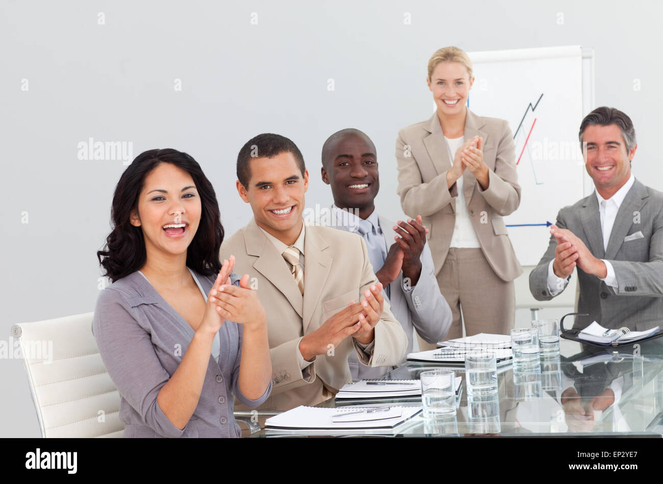 Business people at a presentation Clapping Stock Photo - Alamy