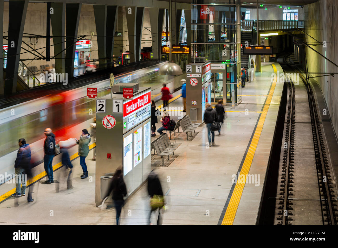 Germany, Cologne, newly built underground station Breslau Square Stock ...