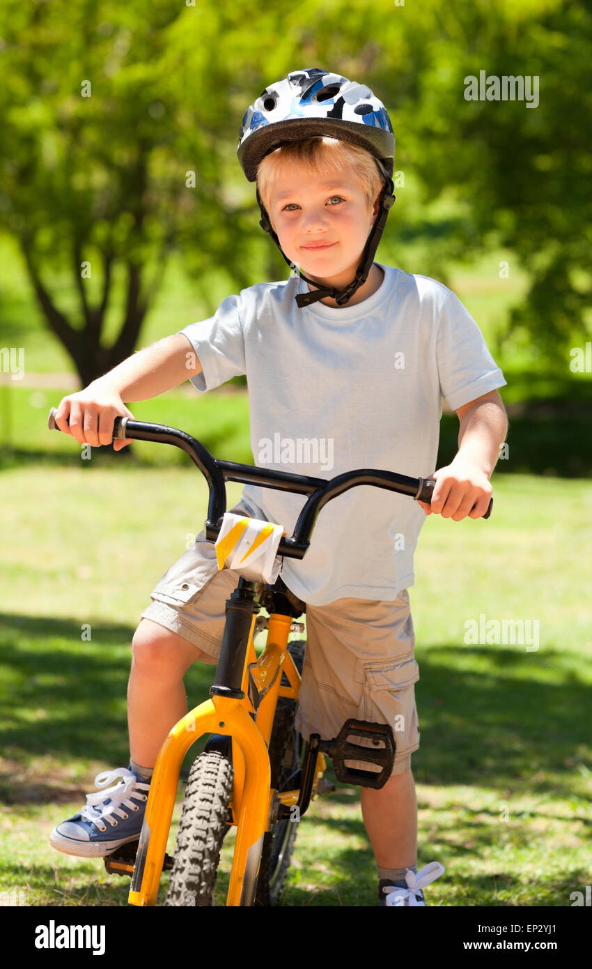 Boy with his bike Stock Photo - Alamy