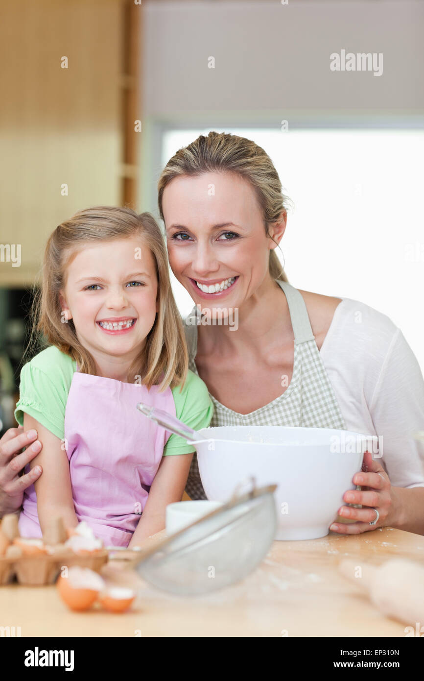 Mother and daughter having good time in the kitchen Stock Photo - Alamy