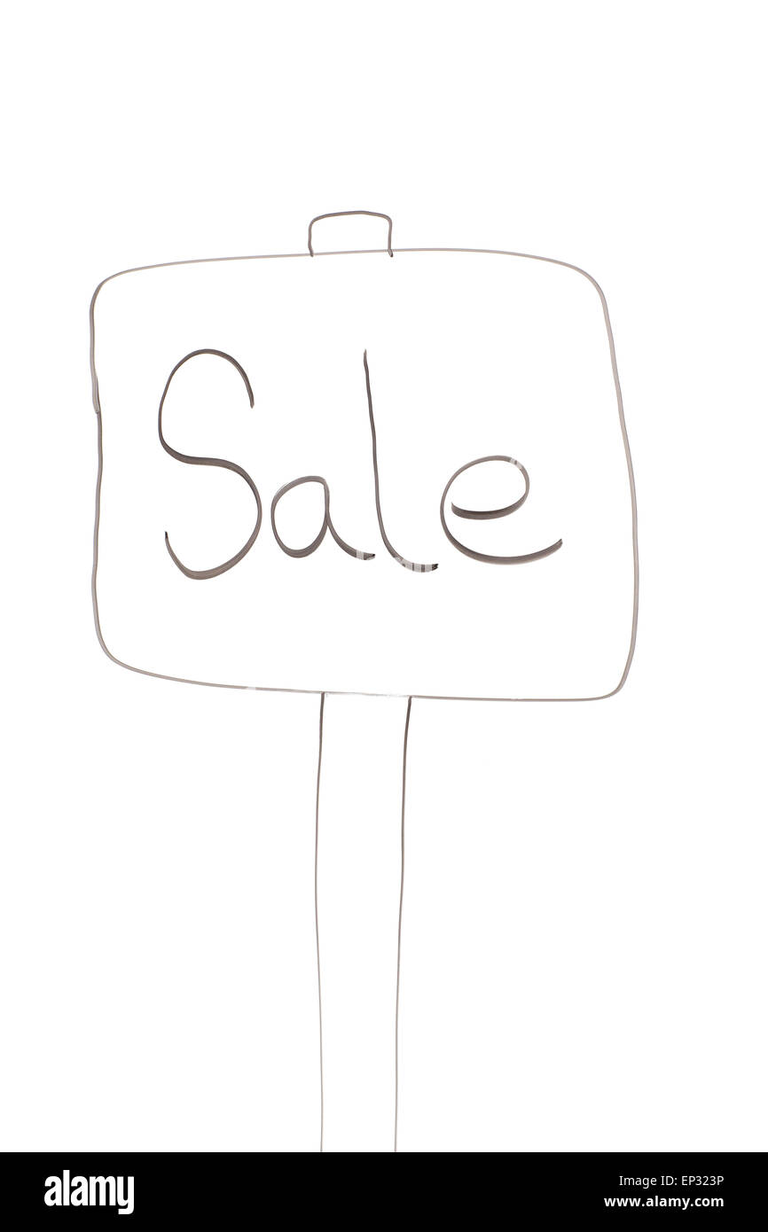 Drawn sign with the word sale written on it Stock Photo - Alamy