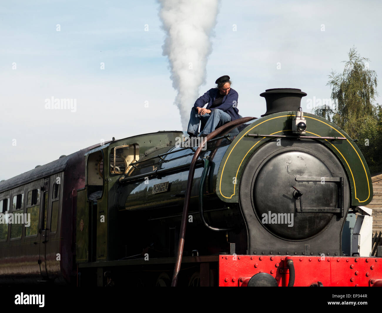 vintage steam locomotive Lord Phil, at Peak Rail , Rowsley, Matlock ...