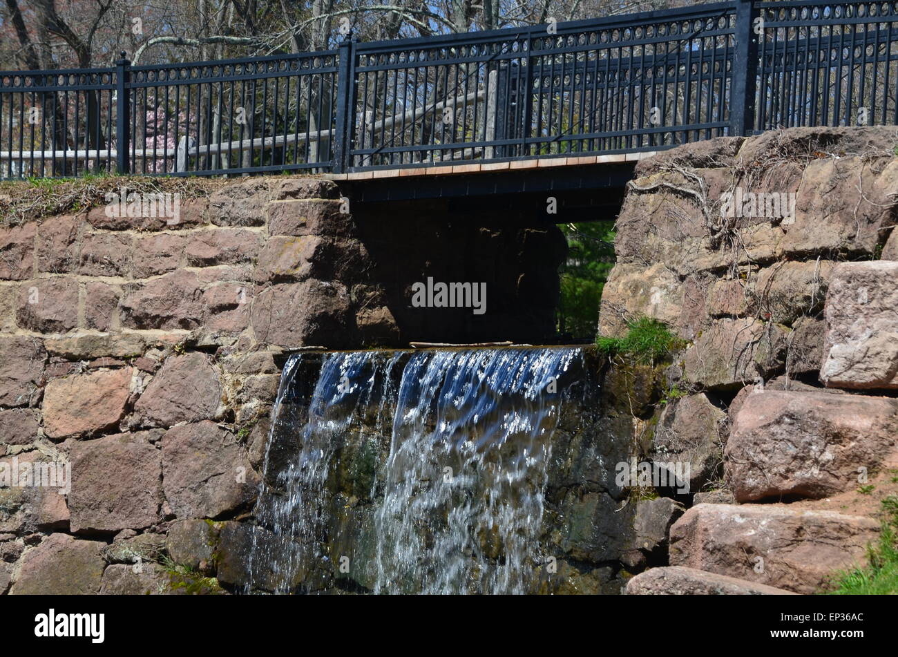 Waterfall under stone bridge hi-res stock photography and images - Alamy