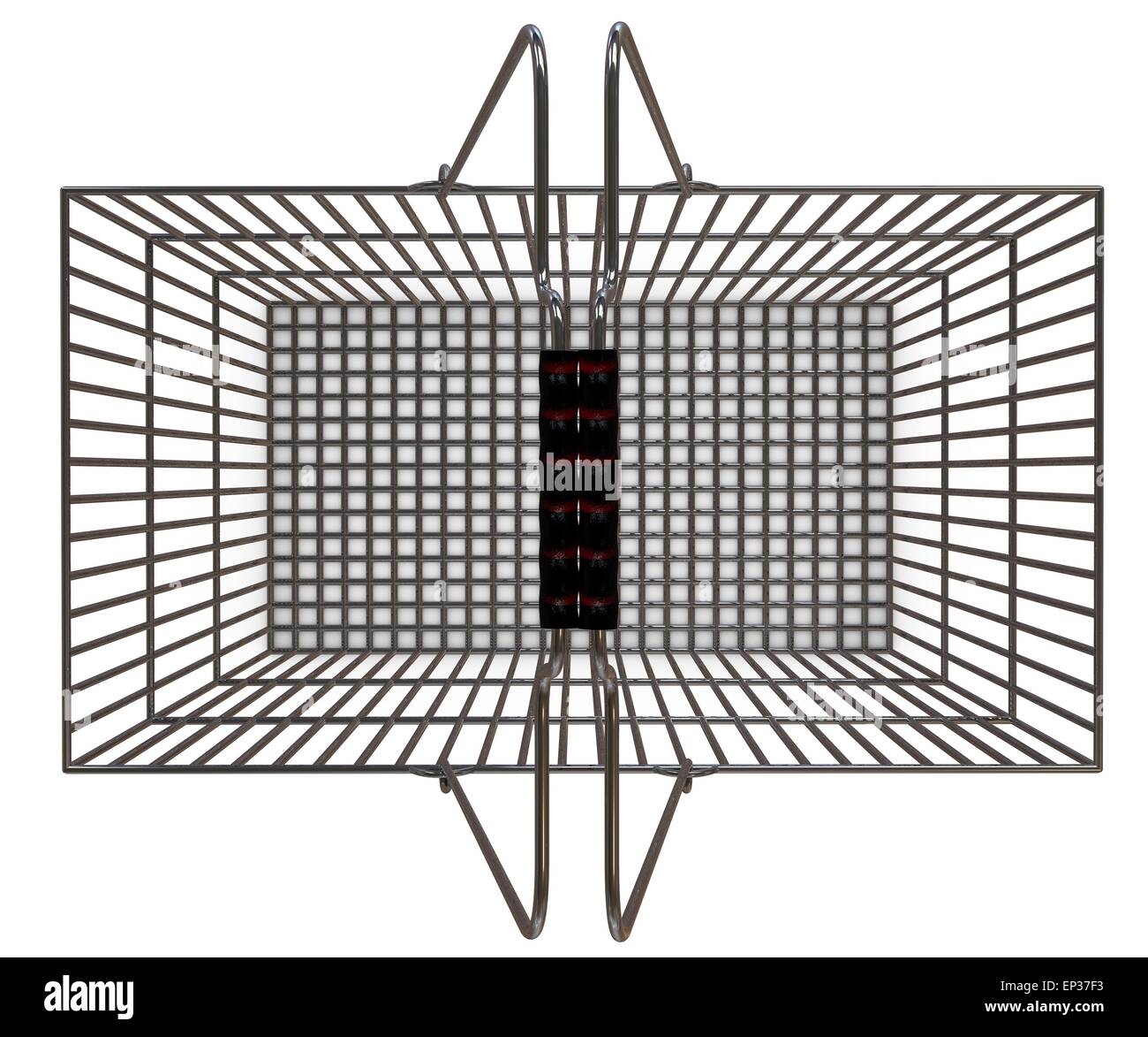 Metal shopping basket isolated on white background, top view Stock ...