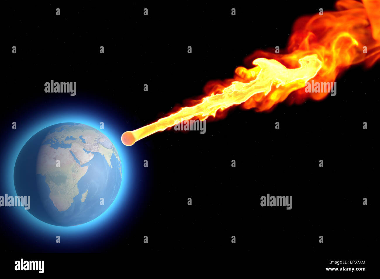 World earth globe explosion meteorite asteroid impact. Element of this ...