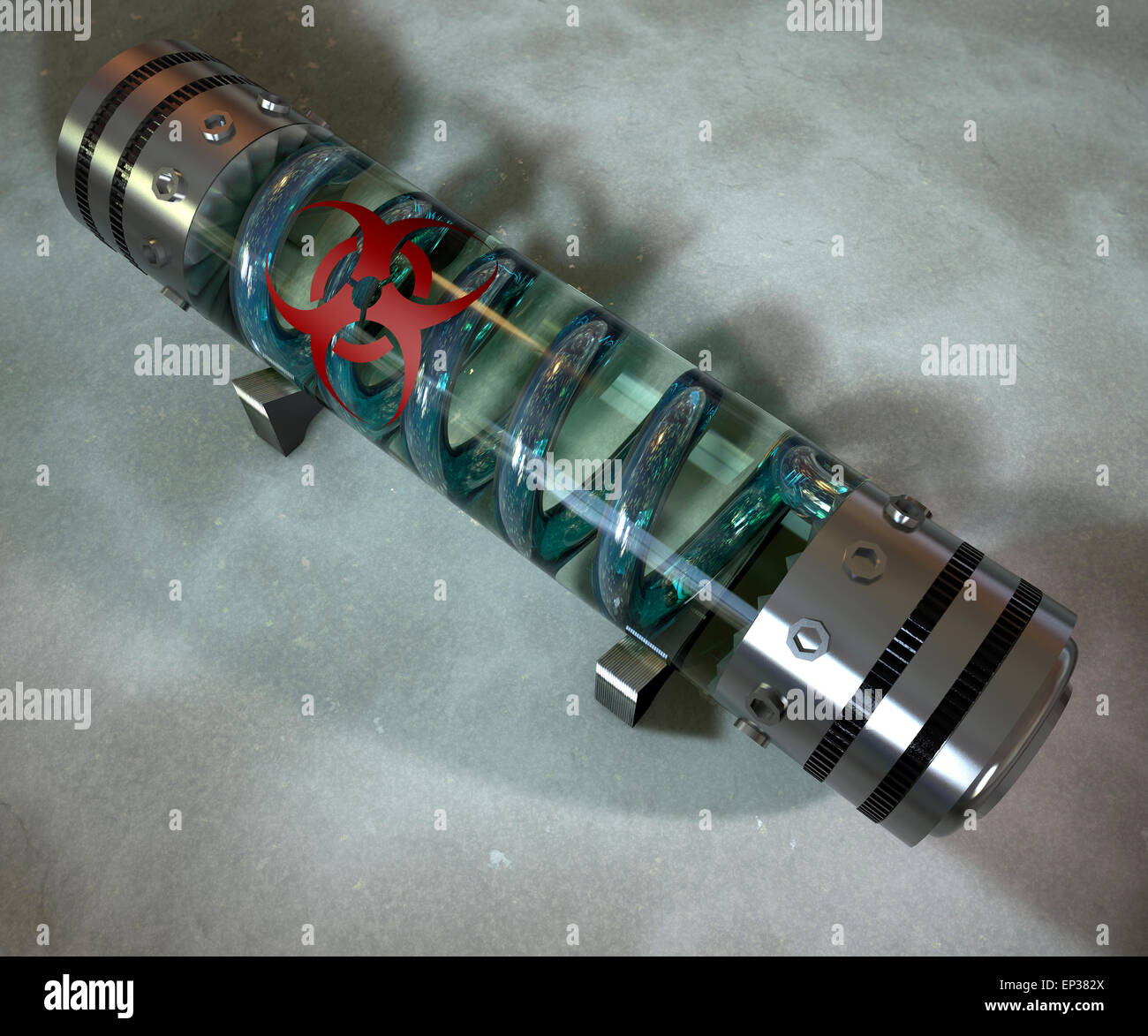 Biohazard virus flask illustration Stock Photo - Alamy