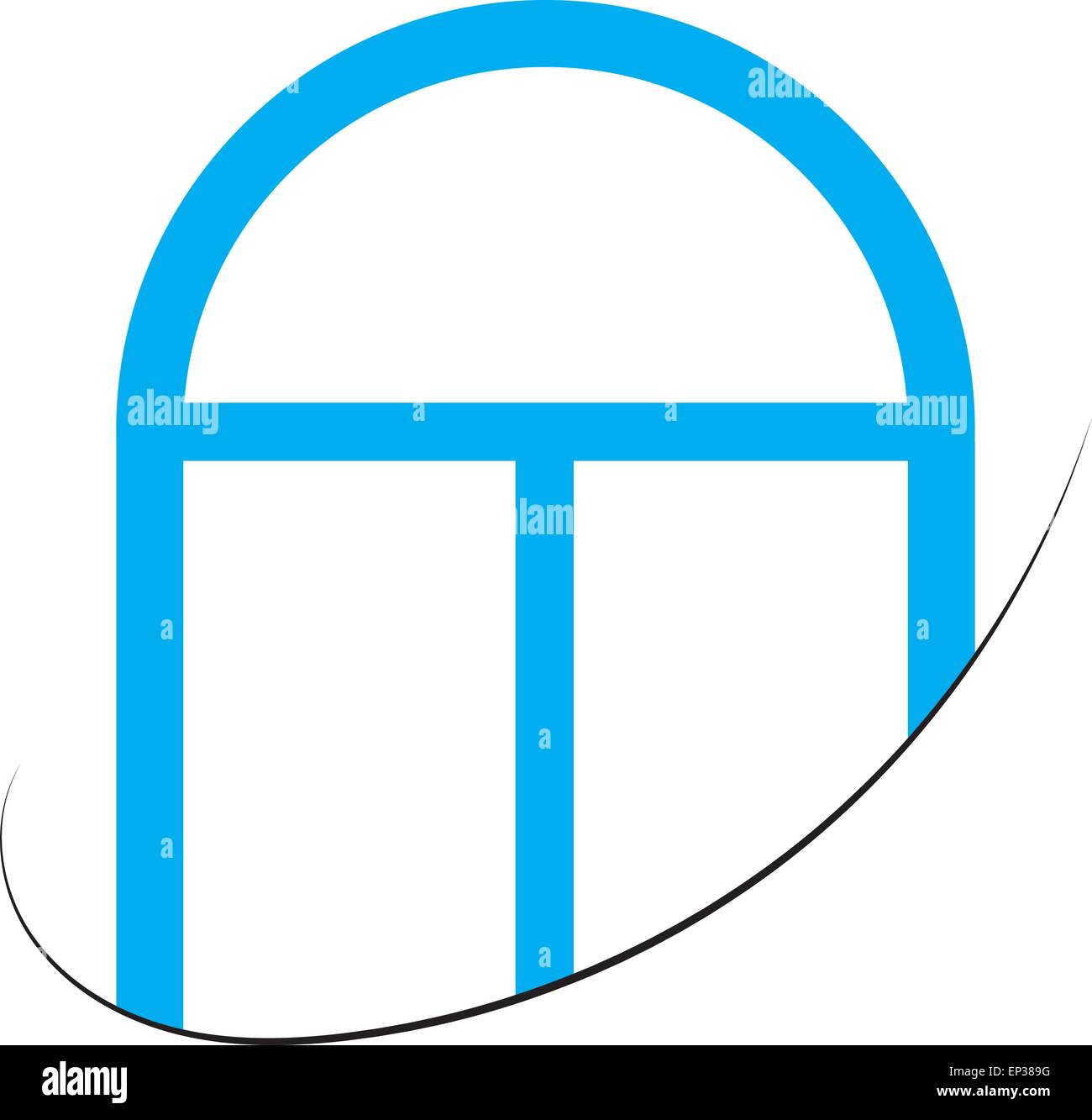 Plastic arched window logo for your design. Vector illustration Stock ...