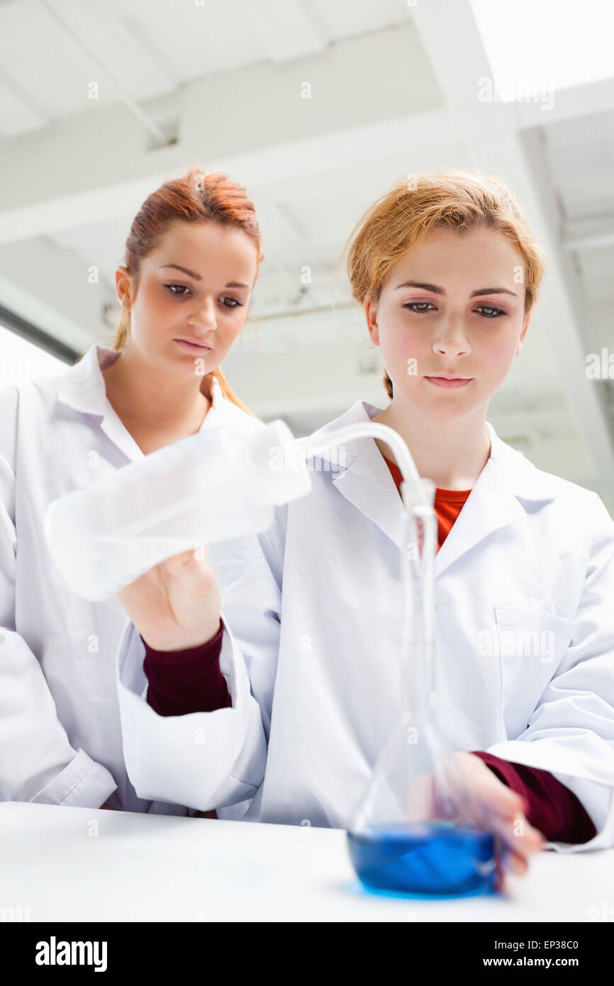 Portrait of science students doing an experiment Stock Photo - Alamy