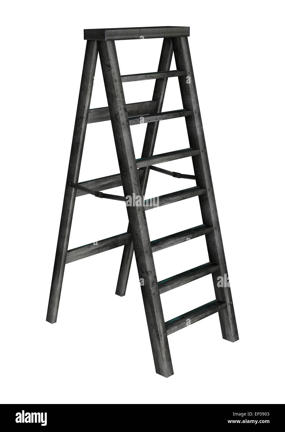 3D digital render of a step ladder isolated on white background Stock ...