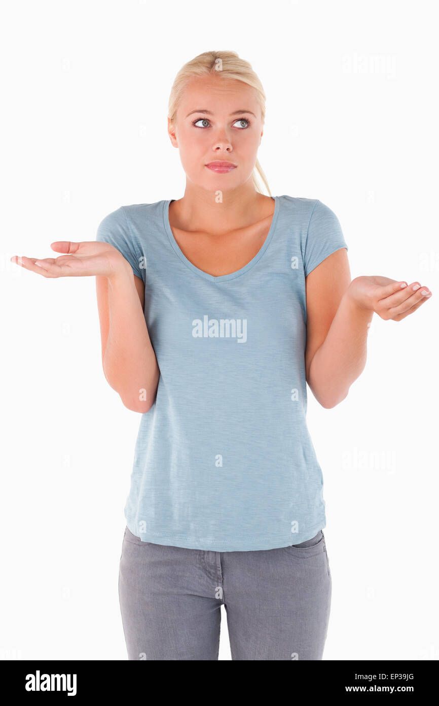 Close up of a clueless woman Stock Photo - Alamy