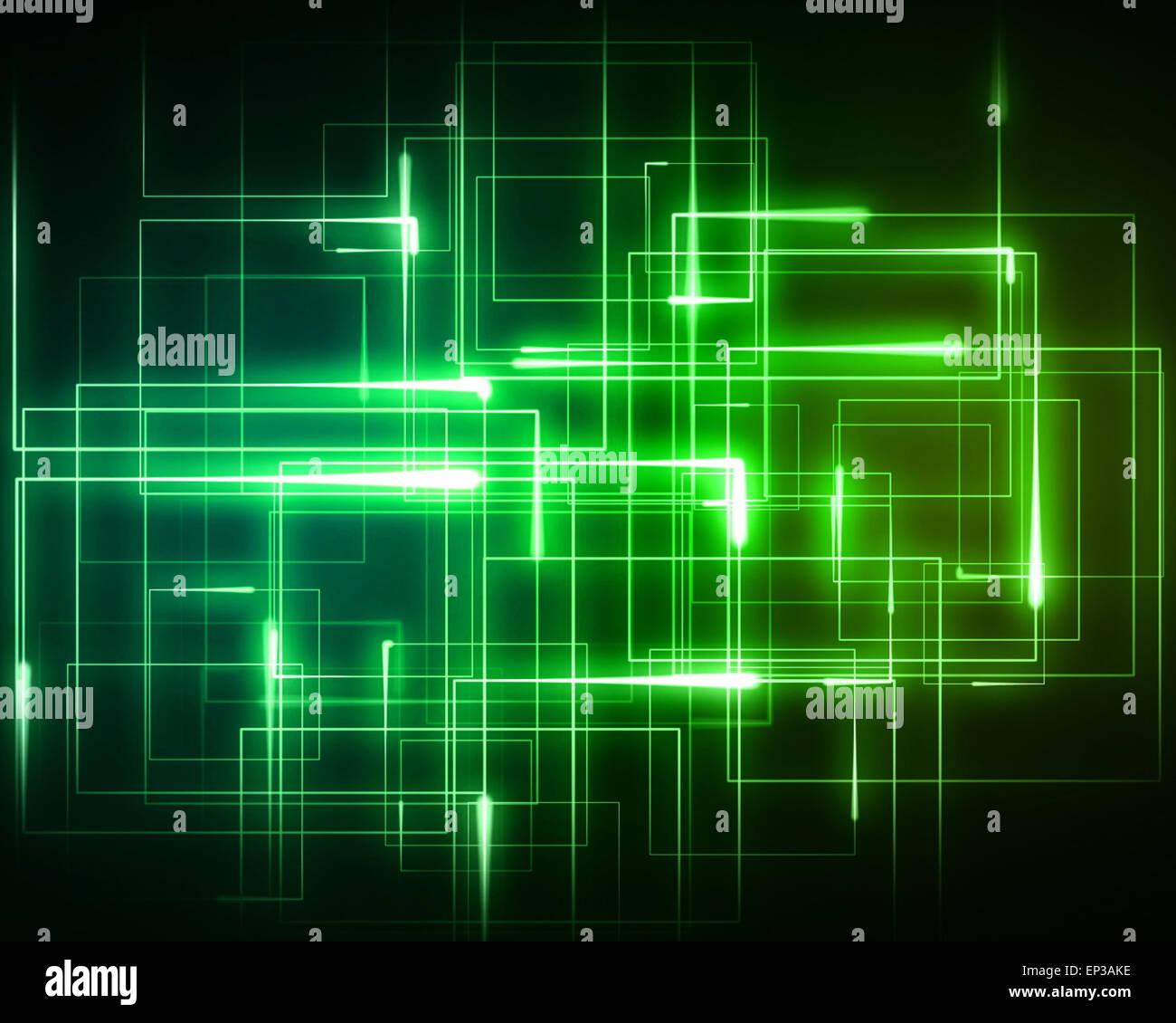 Multiple green geometric lights Stock Photo - Alamy