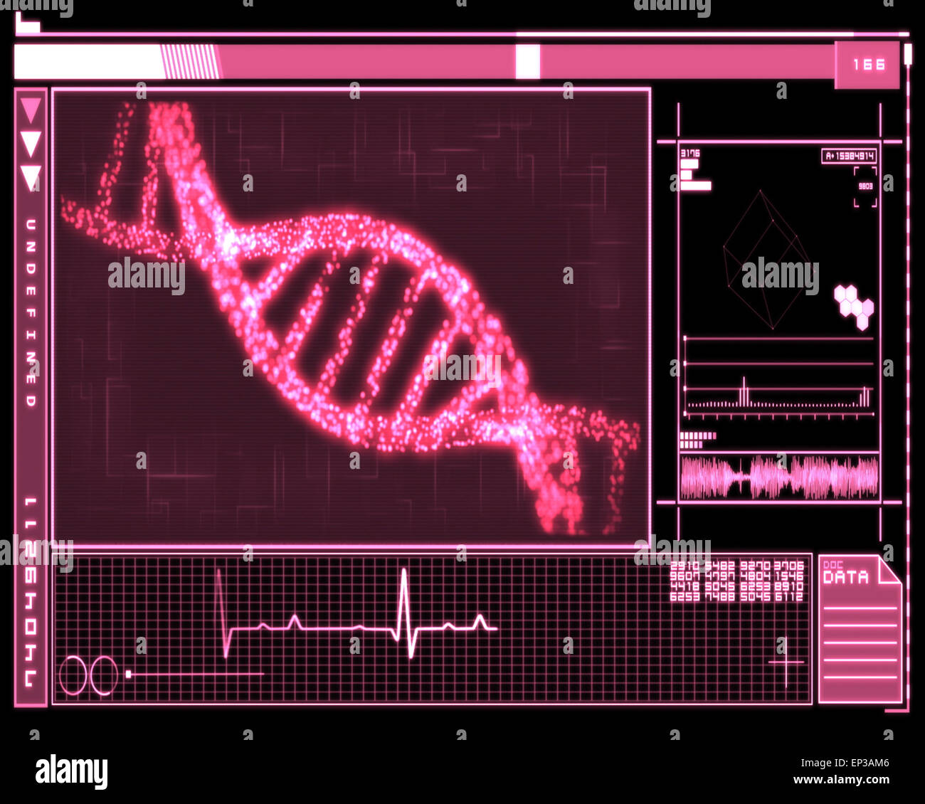 Pink DNA Helix technology Stock Photo - Alamy