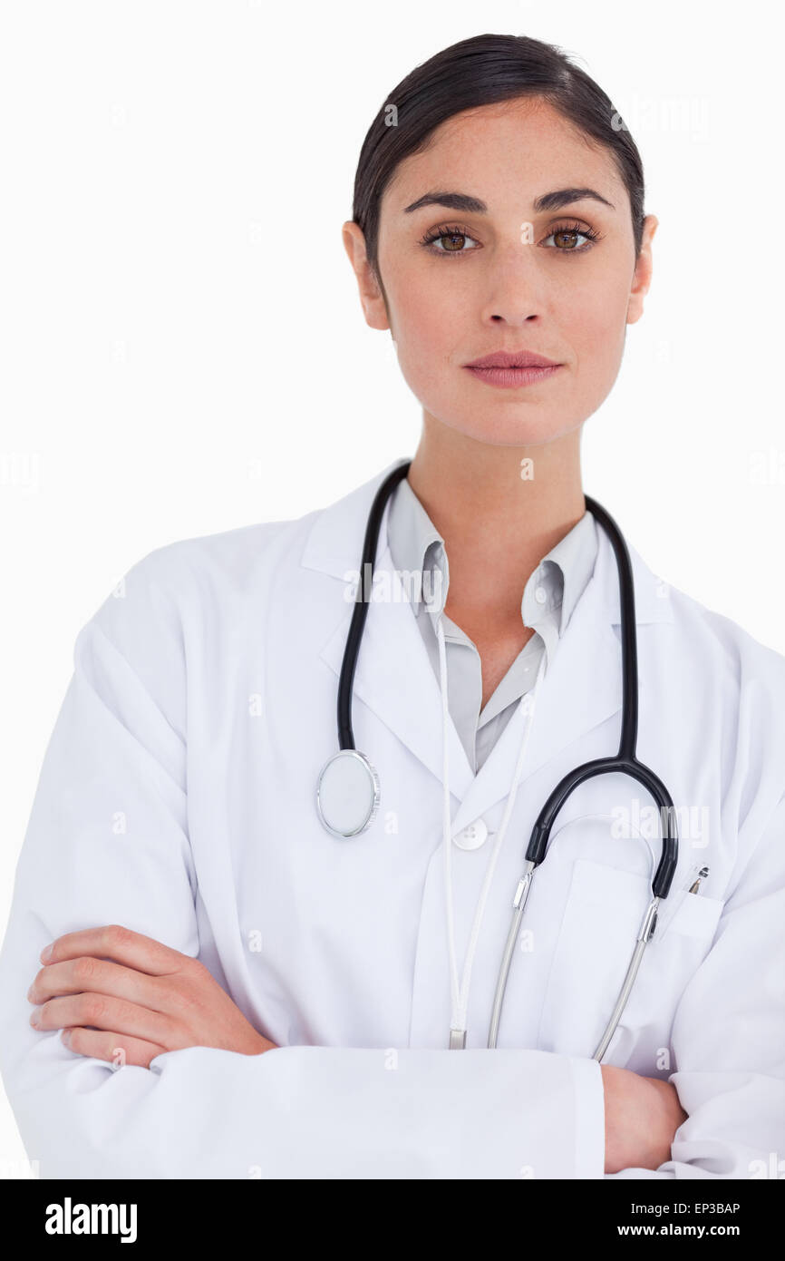 Close up of female doctor with her arms folded Stock Photo - Alamy