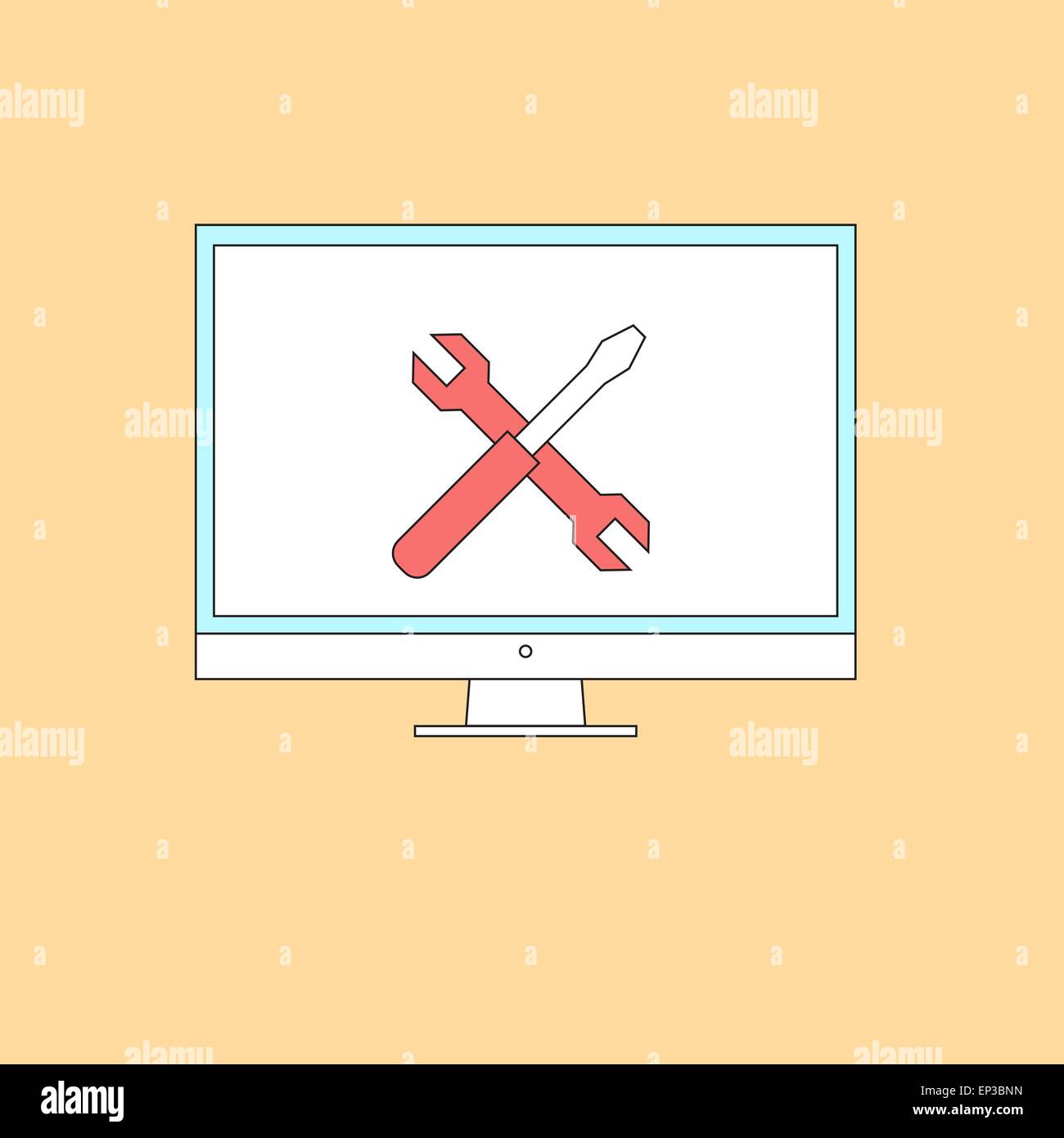 Technical computer service. Vector illustration concept Stock Vector ...