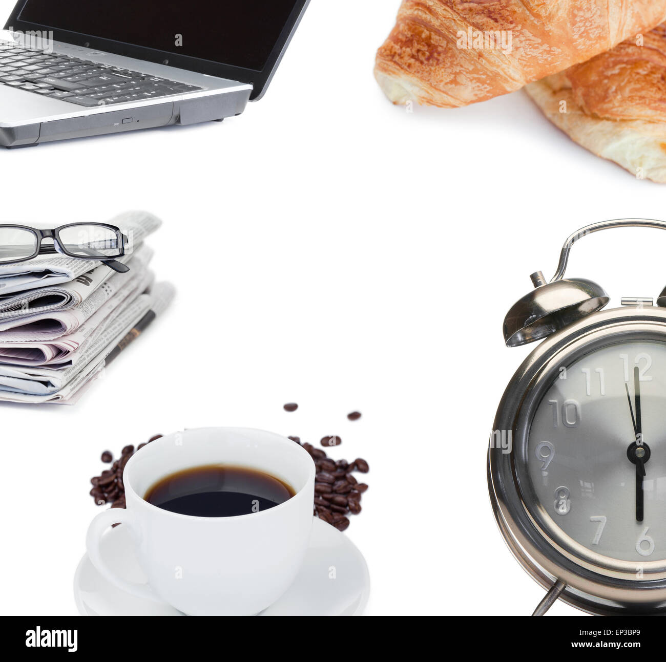 Breakfast at the office Stock Photo - Alamy