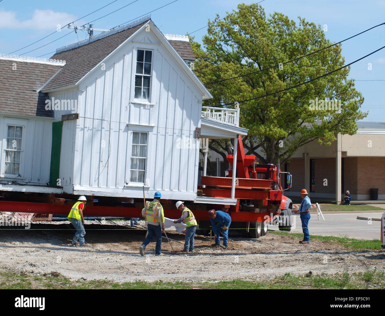 Historic House Moved in Garland Stock Photo - Alamy