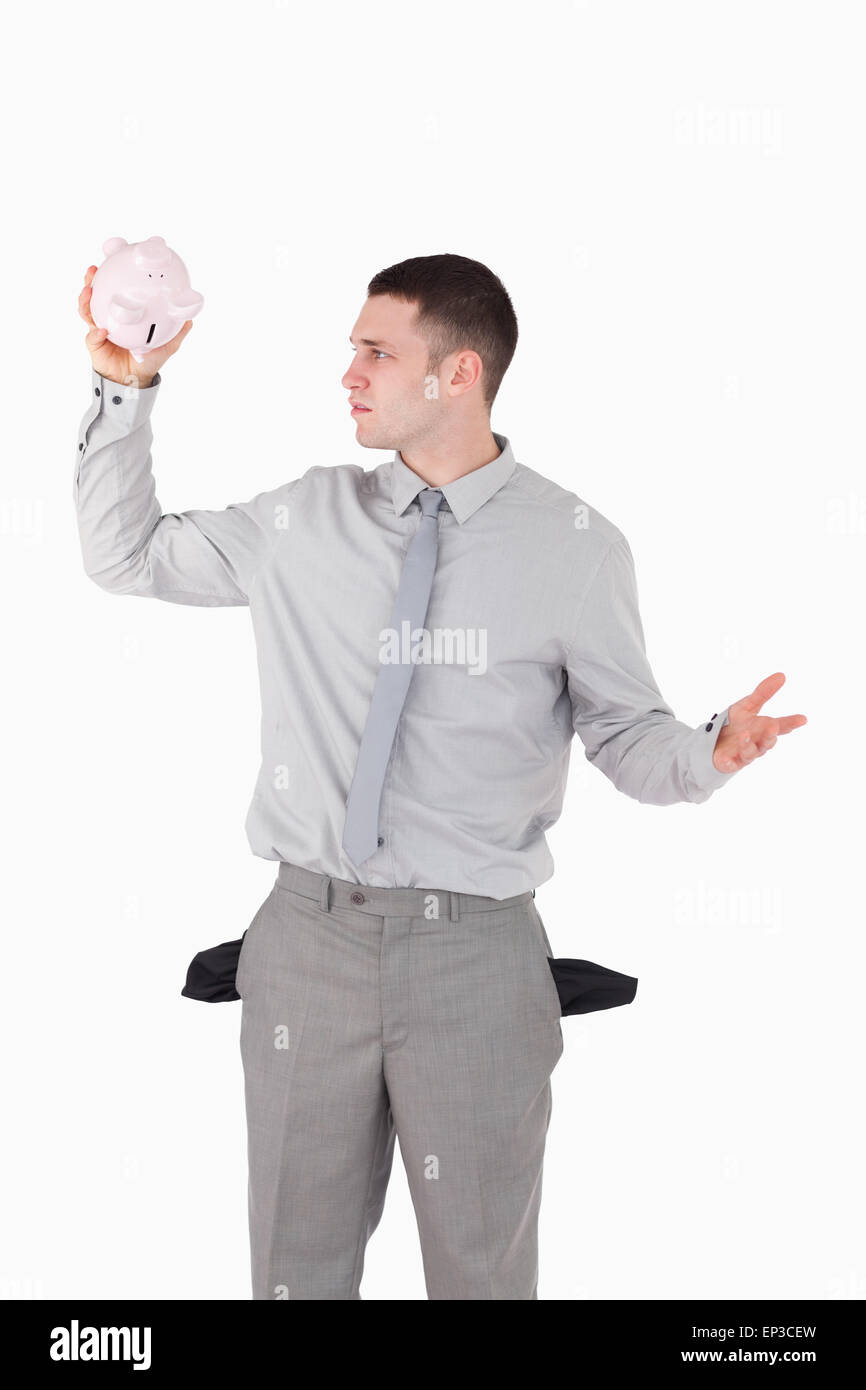 Portrait of a broke businessman Stock Photo - Alamy