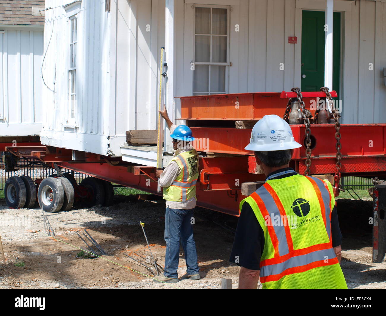 Historic House Moved in Garland Stock Photo - Alamy