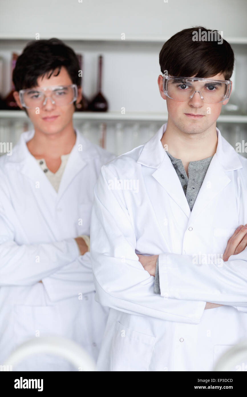 Portrait of serious male scientists posing Stock Photo - Alamy